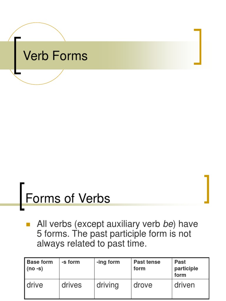 Verb Forms | PDF | Verb | Grammatical Tense