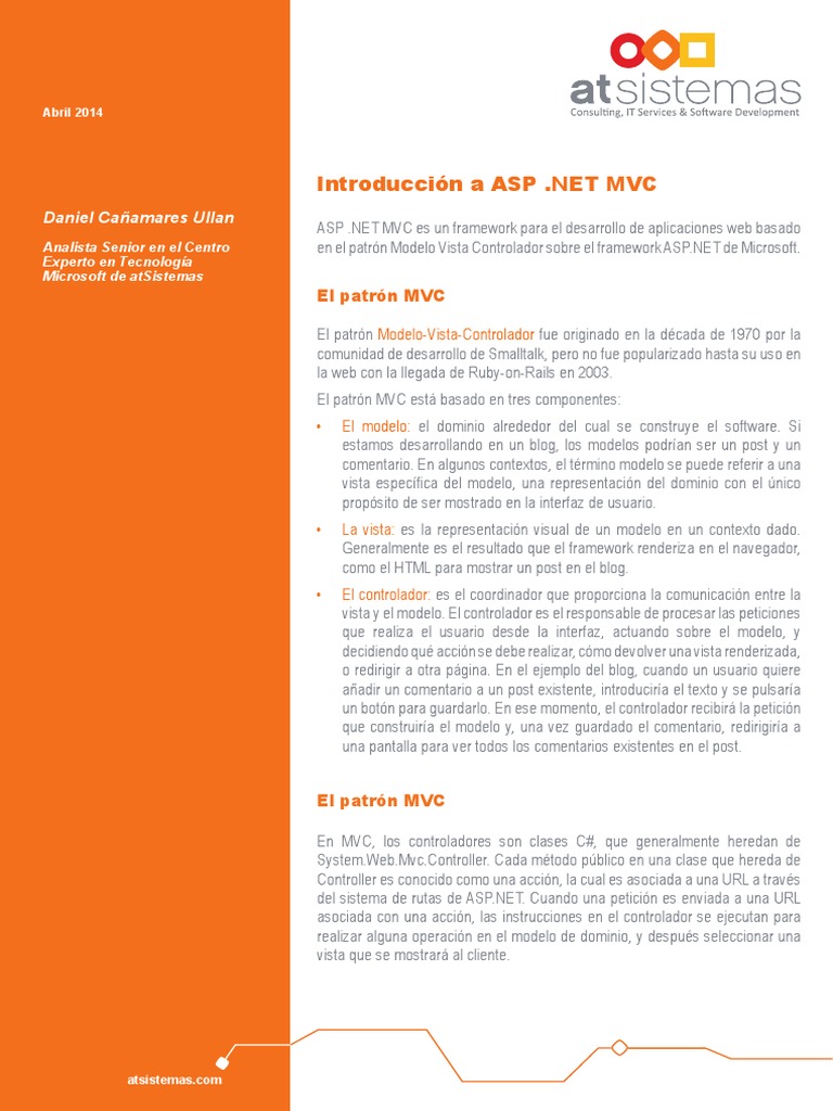 MVC | PDF | Modelo – Vista – Controlador | Microsoft Visual Studio
