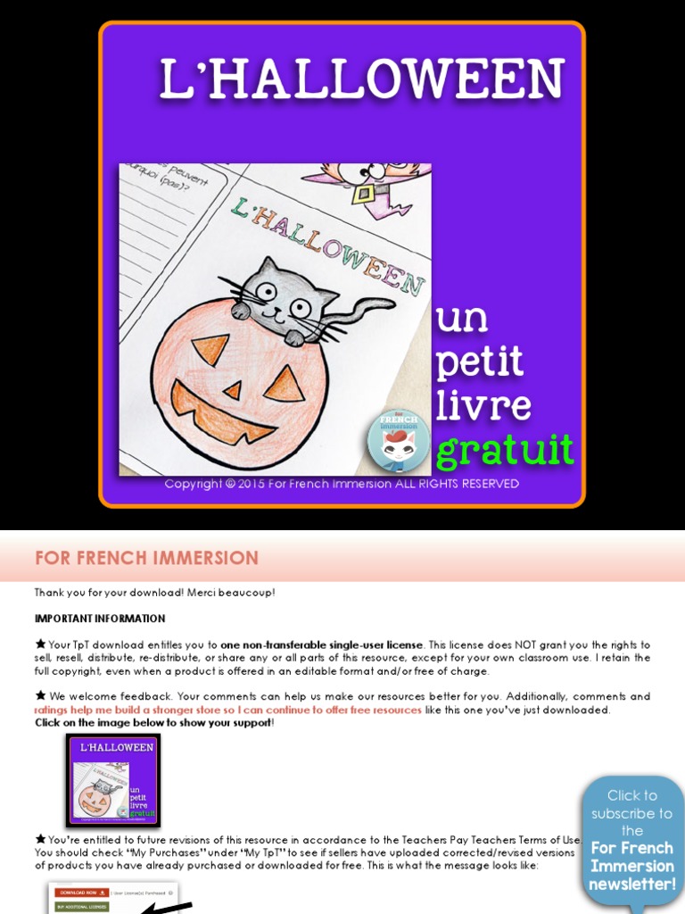 French Halloween Mini Book Halloween | PDF | Information Age ...
