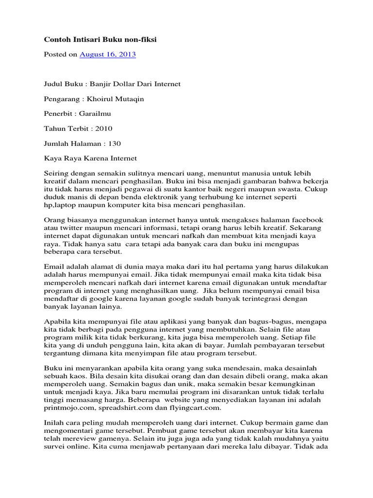 Contoh Intisari Buku | PDF