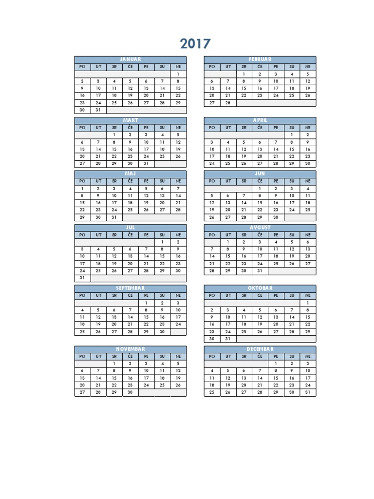 Calendar 2017 2018 | PDF