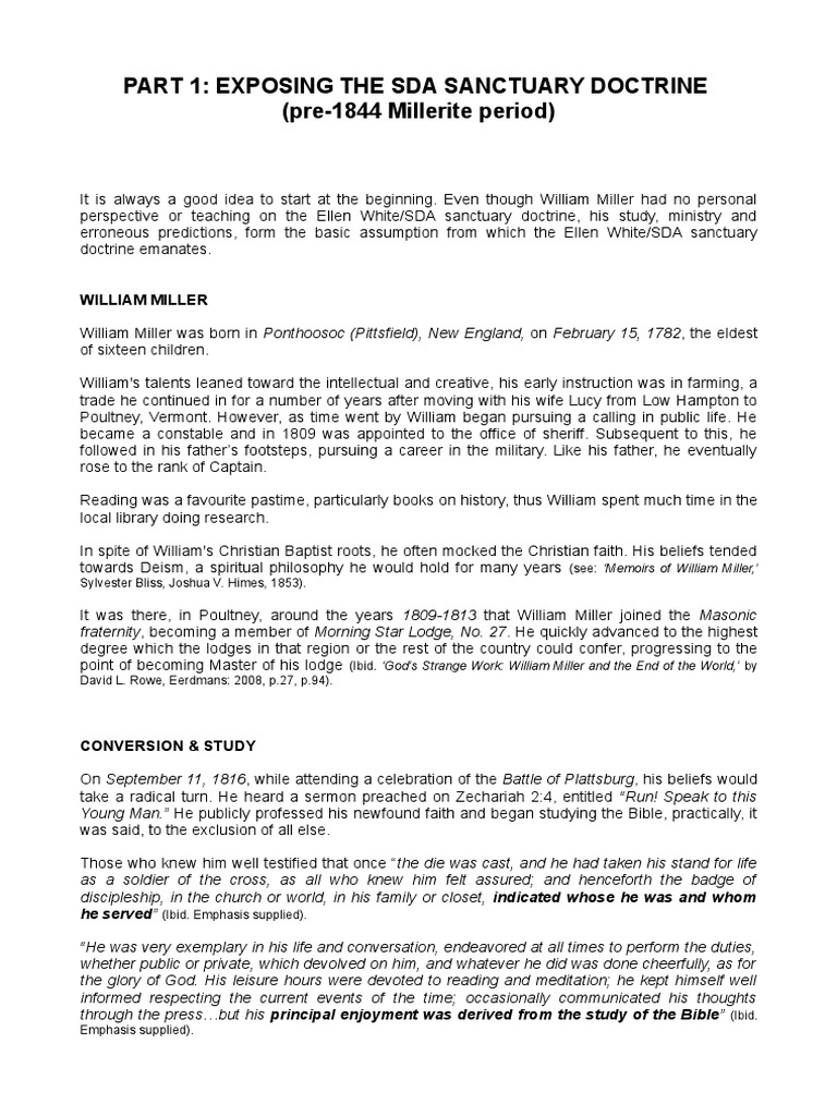 Part 1-Exposing The Sda Sanctuary Doctrine | PDF | Daniel (Biblical ...