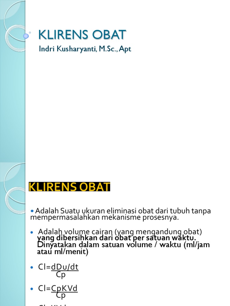 Klirens Obat | PDF