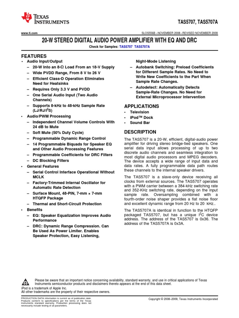 Tas 5707 A | PDF | Power Supply | Loudspeaker