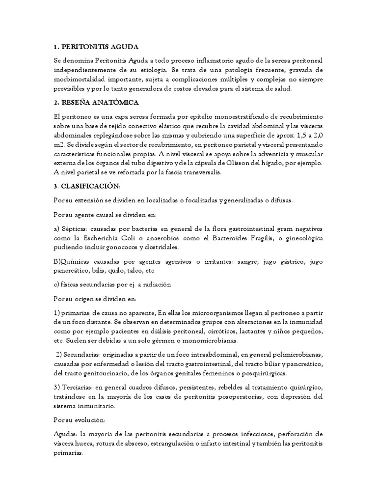 Peritonitis Aguda | PDF | Abdomen | Medicina