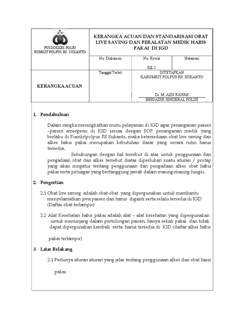 Standarisasi Obat Life Saving IGD | PDF | Kesehatan Holistik