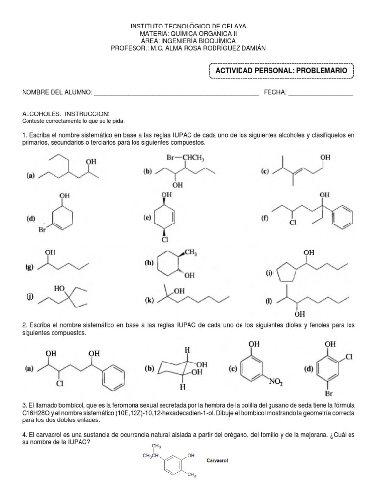 Química Orgánica II: Alcoholes y Dioles | PDF