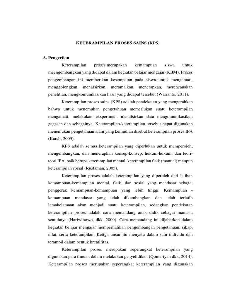 Keterampilan Proses Sains New | PDF