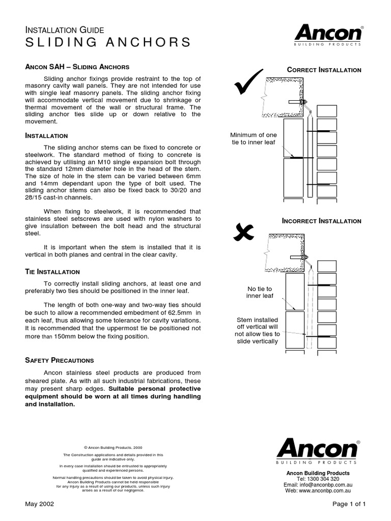 02 - Sliding Anchors | PDF | Anchor | Screw