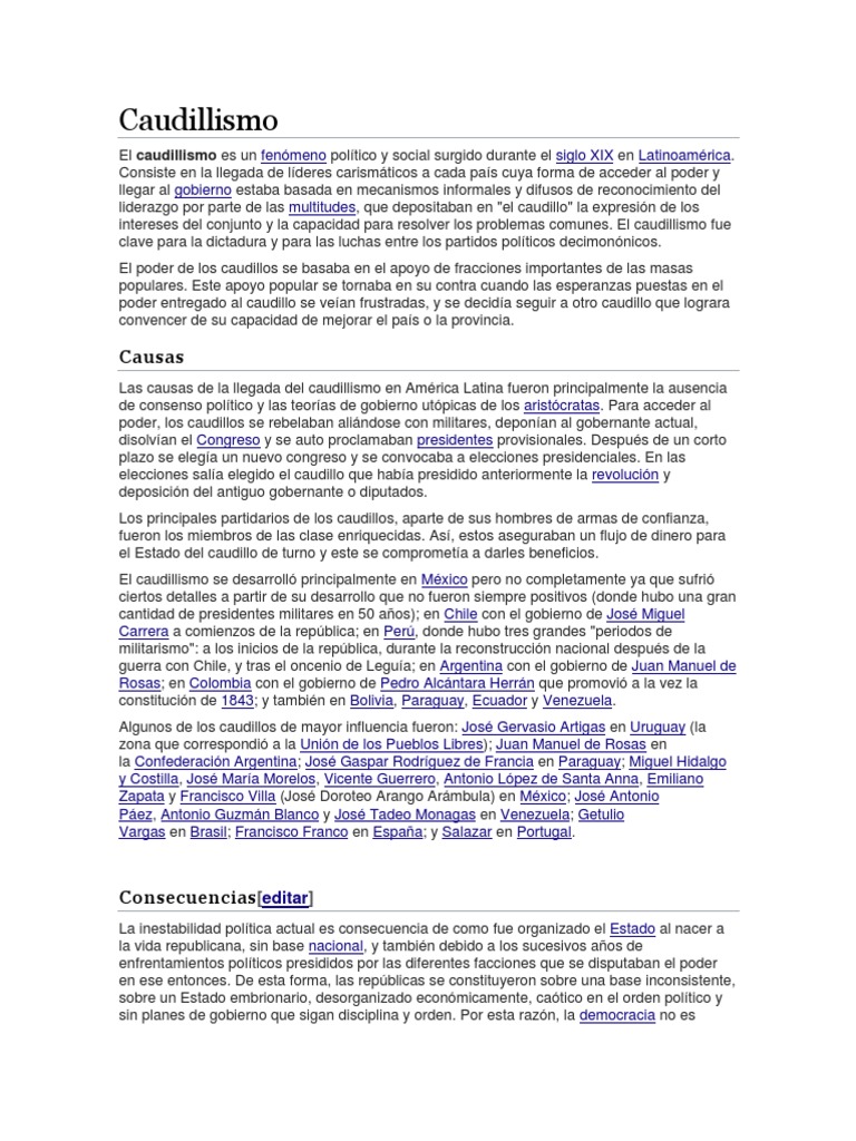 Caudillismo | PDF | Venezuela | España