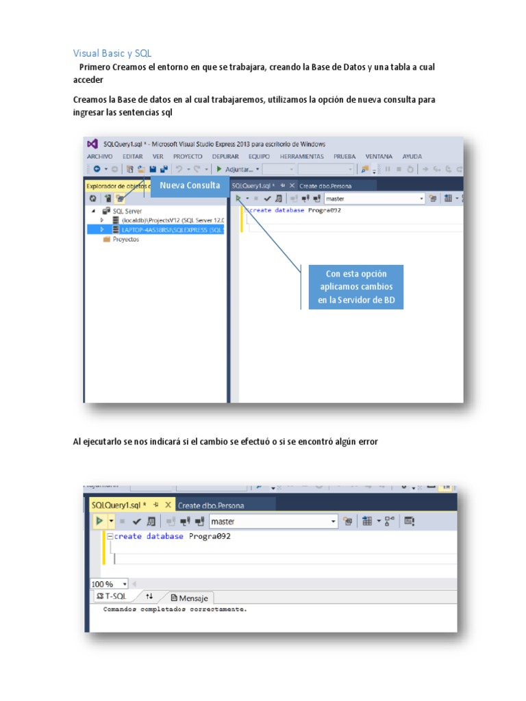 Visual Basic y ManejoDatosSQL | PDF | Tabla (base de datos) | SQL