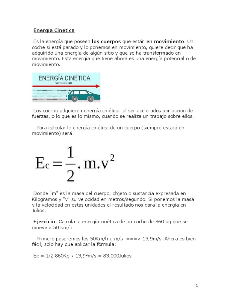 Energia Cinetica Energia Potencial | Descargar gratis PDF | Energía ...