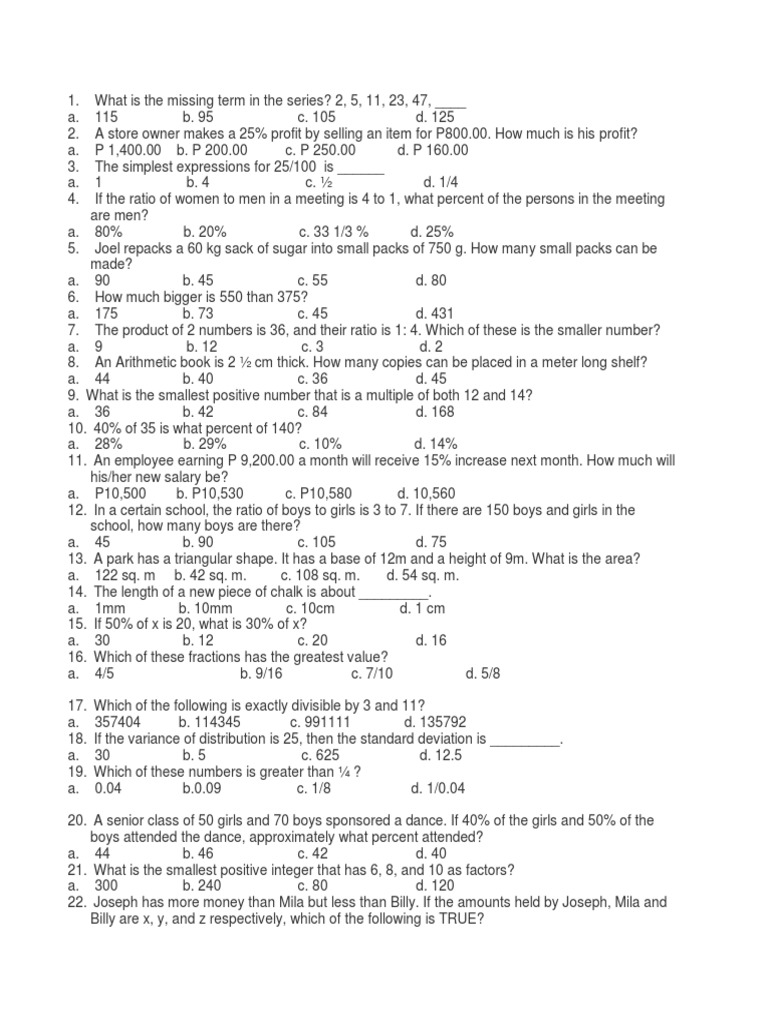 Math Reviewer | PDF | Numbers | Elementary Mathematics