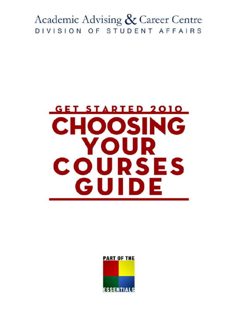 Choosing Your Courses Guide | PDF | Academic Degree | Bachelor's Degree