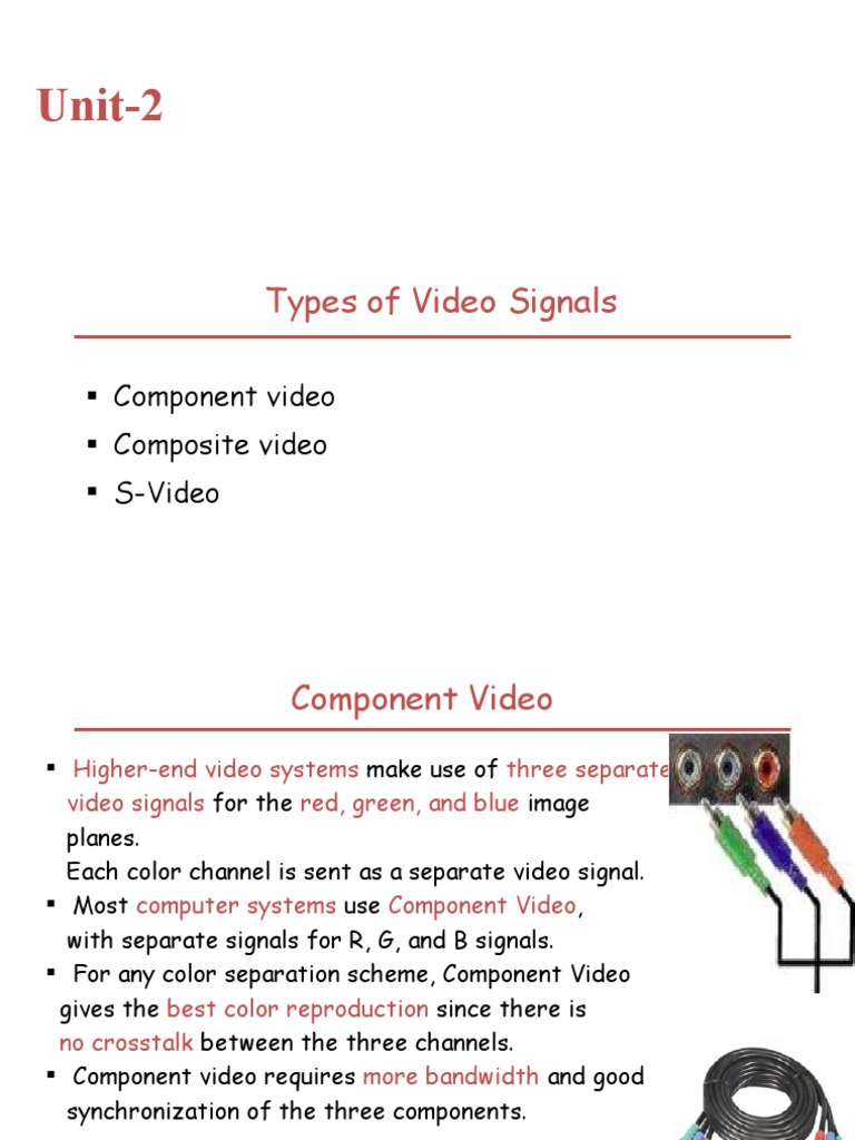 Unit-2: Types of Video Signals | PDF | Video | Filmmaking