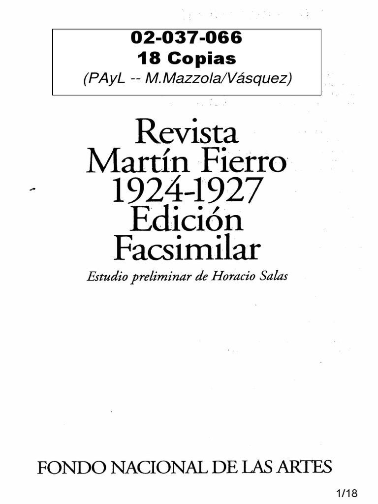 Revista Martín Fierro (Selección 1º 2015) | PDF