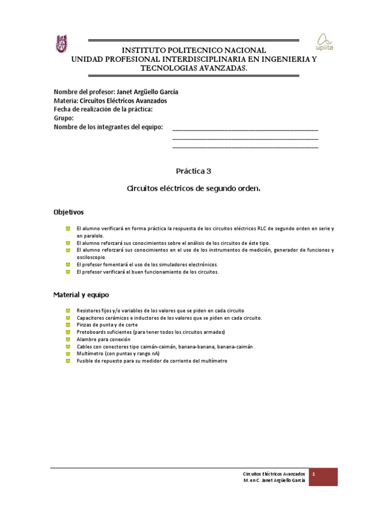 Práctica 3 Circuitos Eléctricos Avanzados Pdf Pdf Red Eléctrica