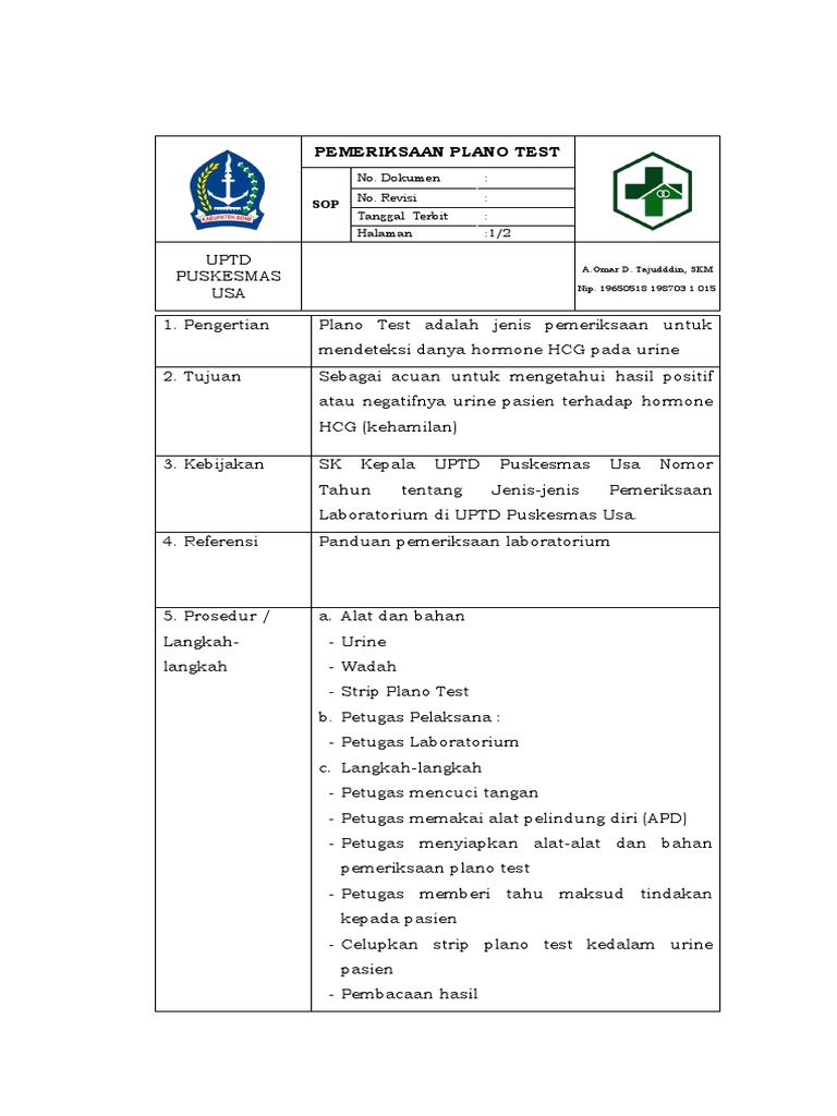 Panduan Pemeriksaan Plano Test | PDF