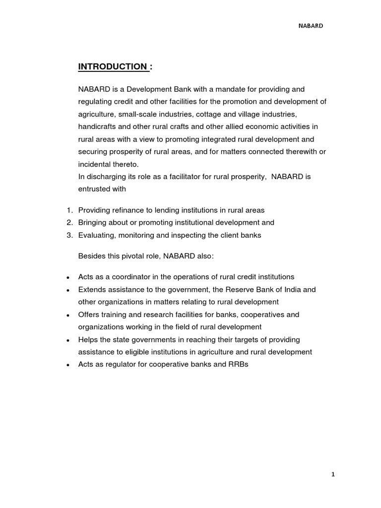 NABARD | PDF | Loans | Banks