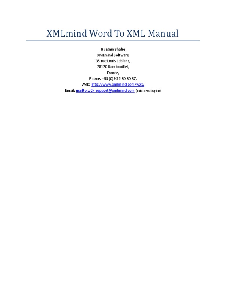 Xmlmind Word To XML Manual | PDF | Xhtml | Html