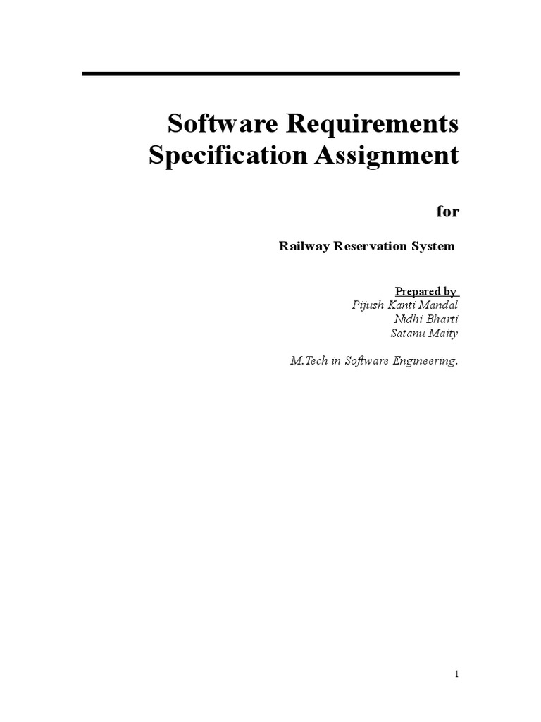 Railway Reservation System SRS | PDF | User (Computing) | Computer ...