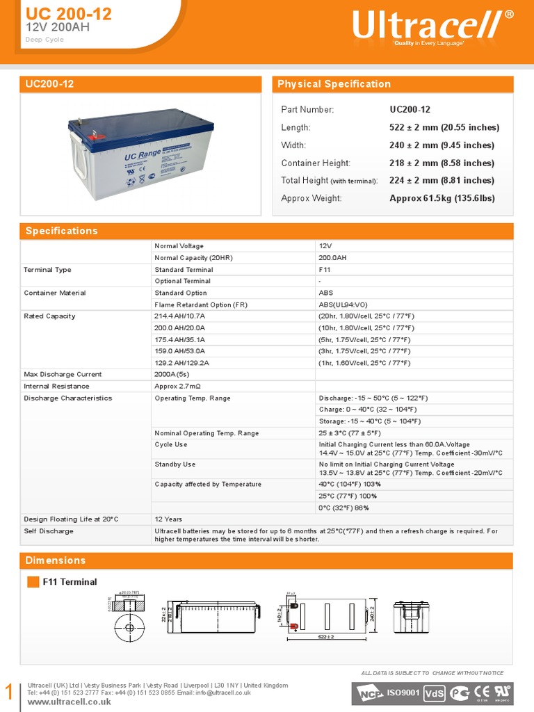 Awaiting Image: UC200-12 Physical Specification | PDF | Battery ...