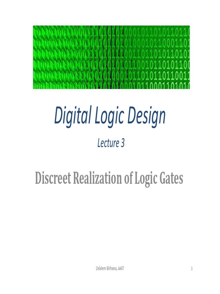 Digital Logic Design: Discreet Realization of Logic Gates | PDF ...