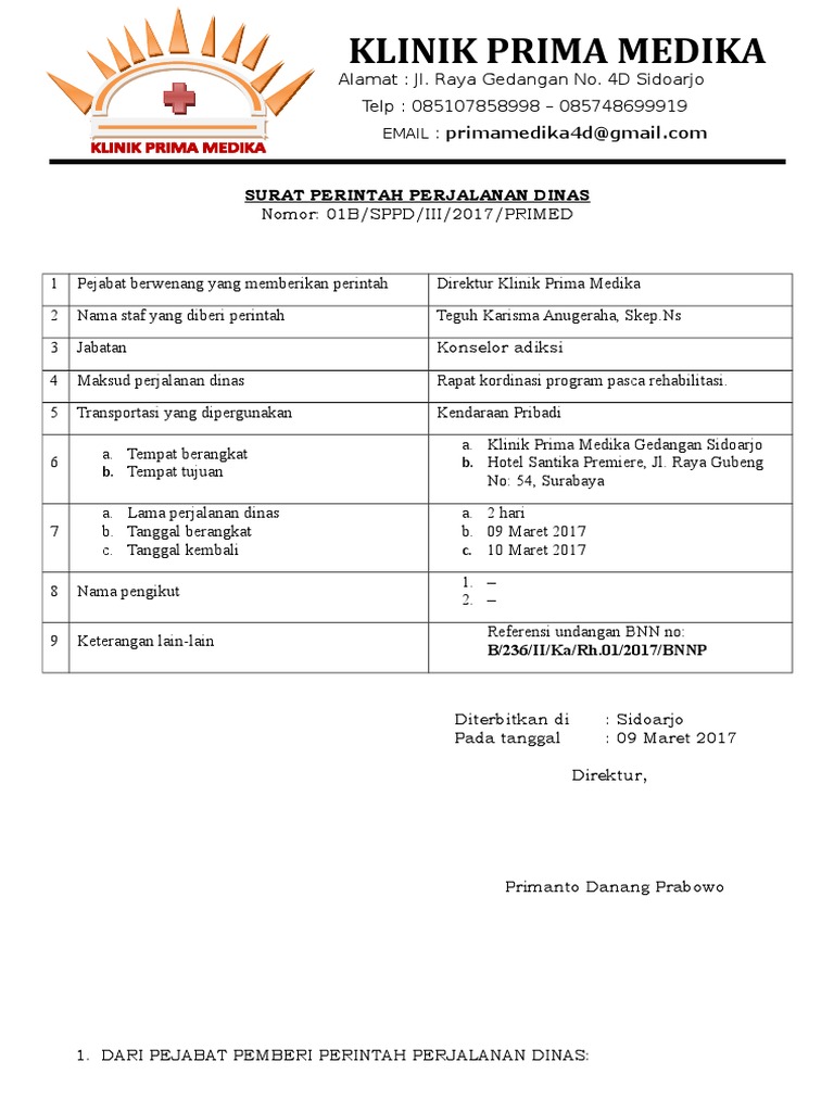 SPPD Teguh BNN 2017 | PDF