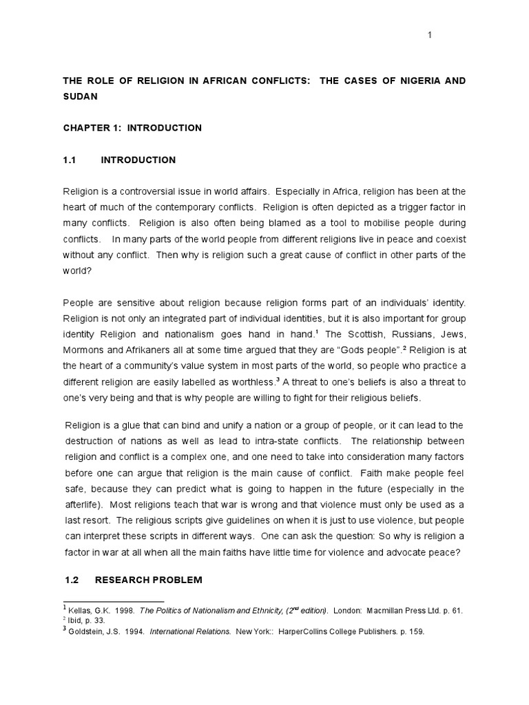 Religion's Role in African Conflicts | PDF | Identity (Social Science ...