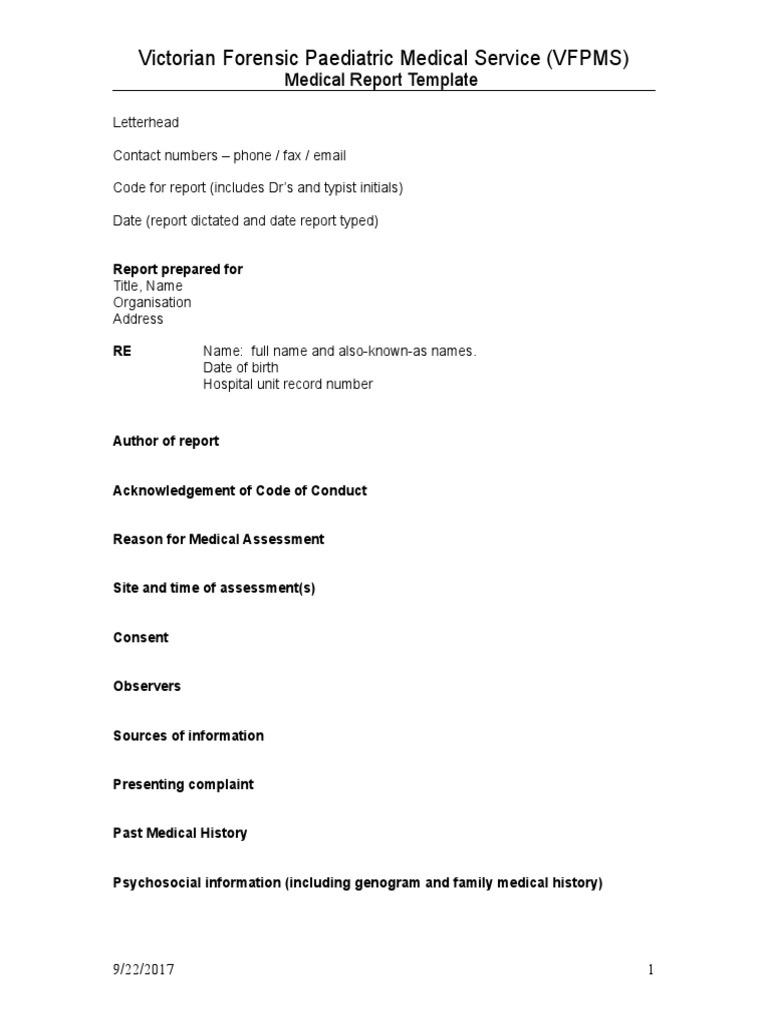 Forensic Medical Report Template | PDF | Expert Witness | Medicine