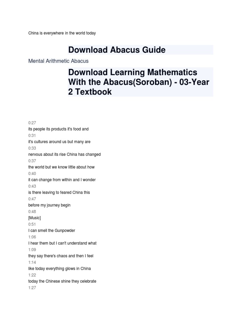 Abacus Guide Download Learning Mathematics With The Abacus (Soroban ...