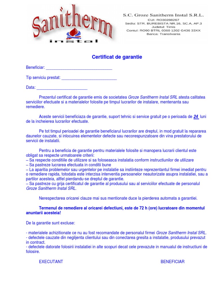 Certificat de Garantie | PDF