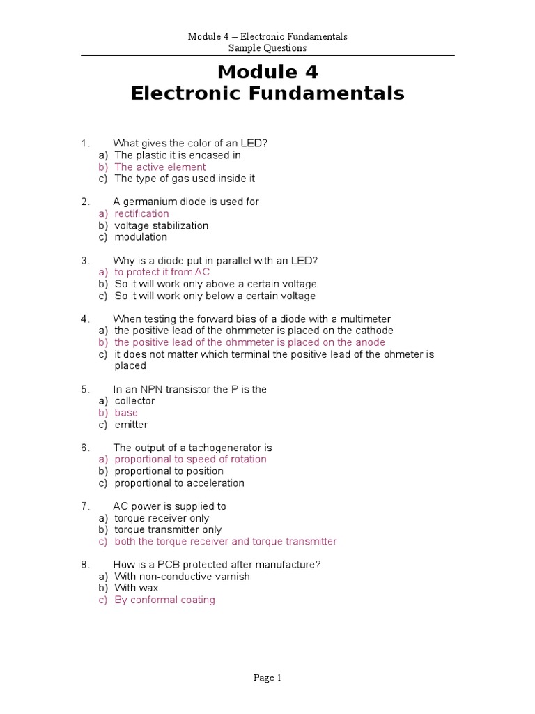 Electronic Fundamentals: B) The Active Element | PDF | Amplifier | Diode
