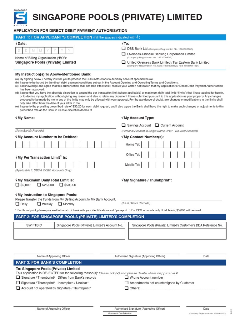 Application For Direct Debit Payment Authorisation Form | PDF | Debit ...