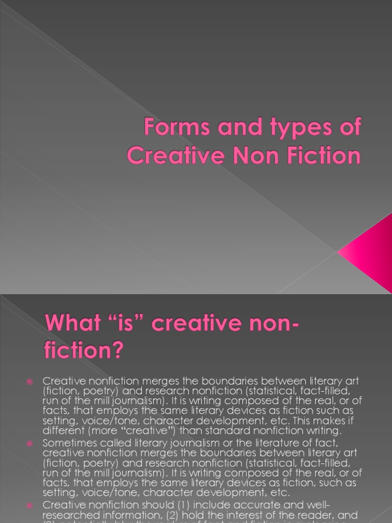 Forms and Types of Creative Non Fiction | PDF | Creative Nonfiction ...