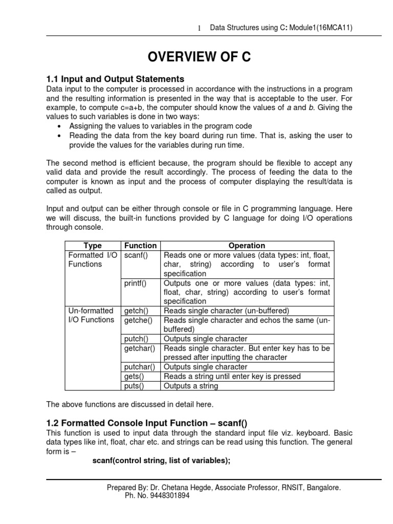 Module 1 | PDF | Control Flow | C (Programming Language)