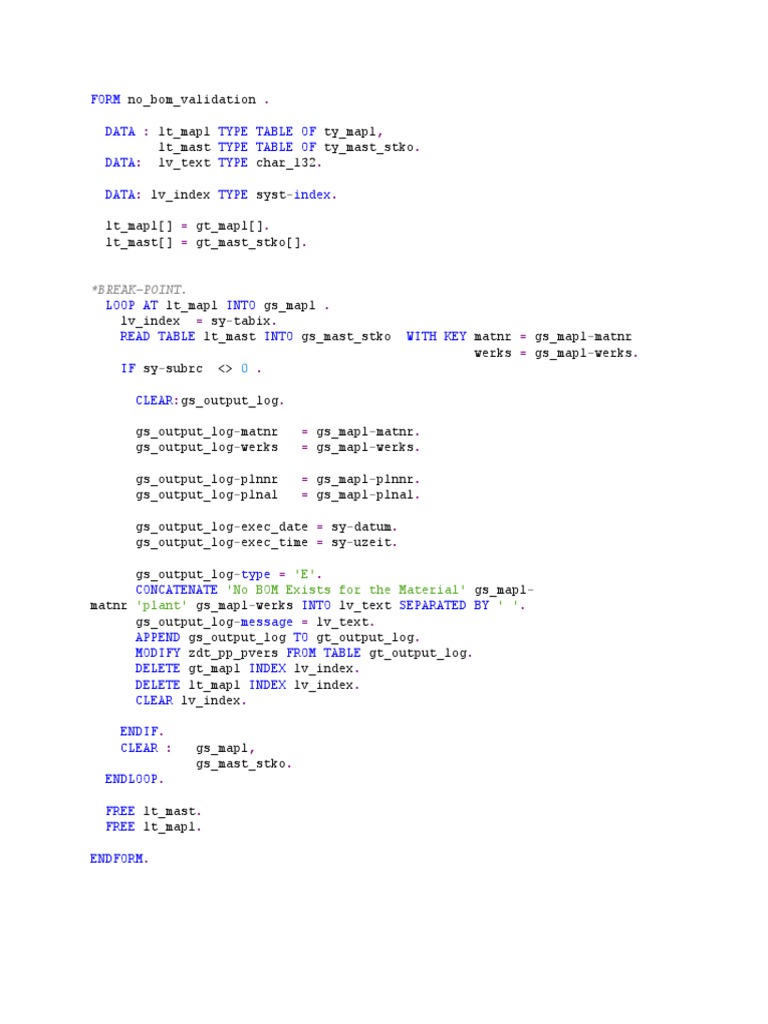 No BOM Validation in Sap | PDF | Technology & Engineering