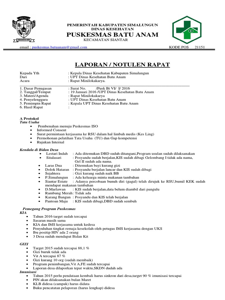 Notulen Rapat | PDF