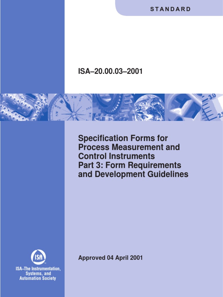 ISA-20.00.03-2001 Specification Forms. Part 3 | PDF | Specification ...