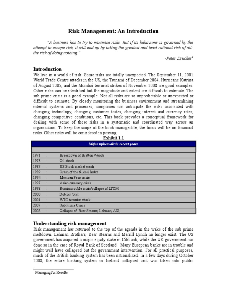 Risk Management An Introduction2912 | PDF | Behavioral Economics | Risk