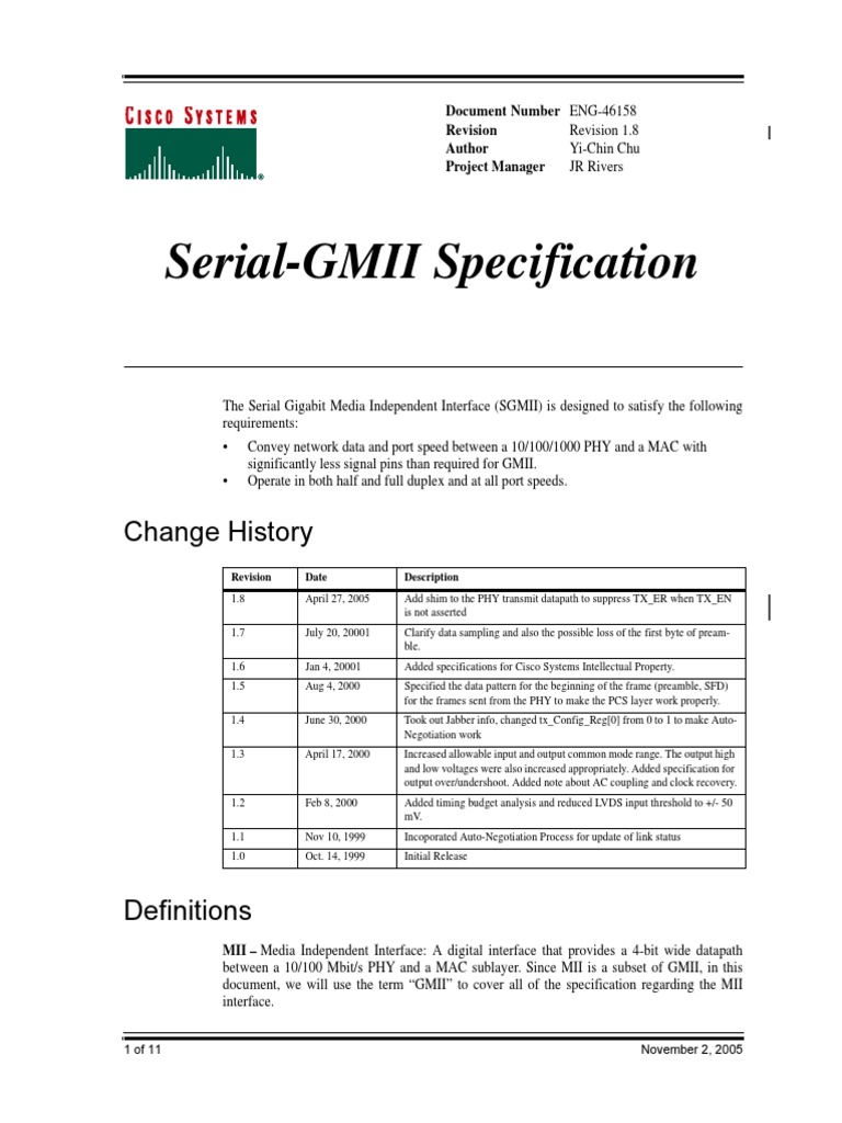 SGMII | PDF | Ethernet | Telecommunications
