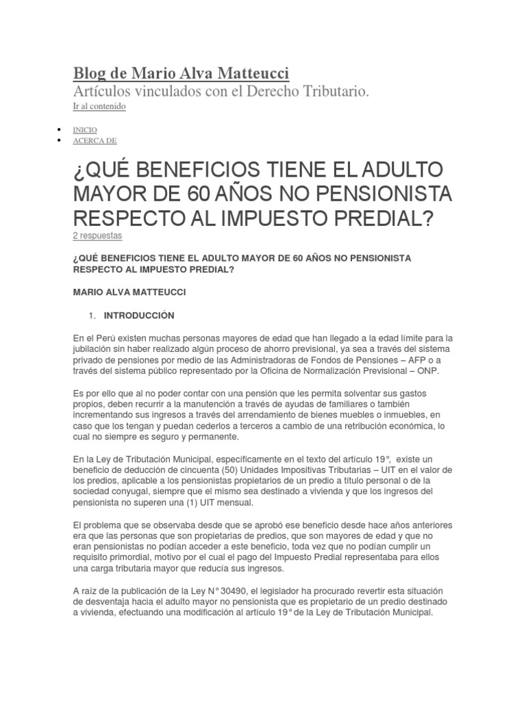 Blog de Mario Alva Matteucci | PDF | Propiedad | Adultos