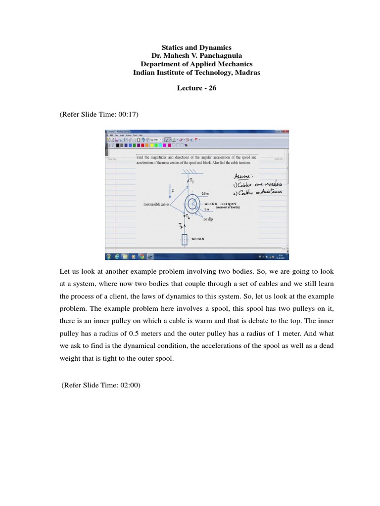 Statics and Dynamics Two-Body Problem | PDF | Force | Mass