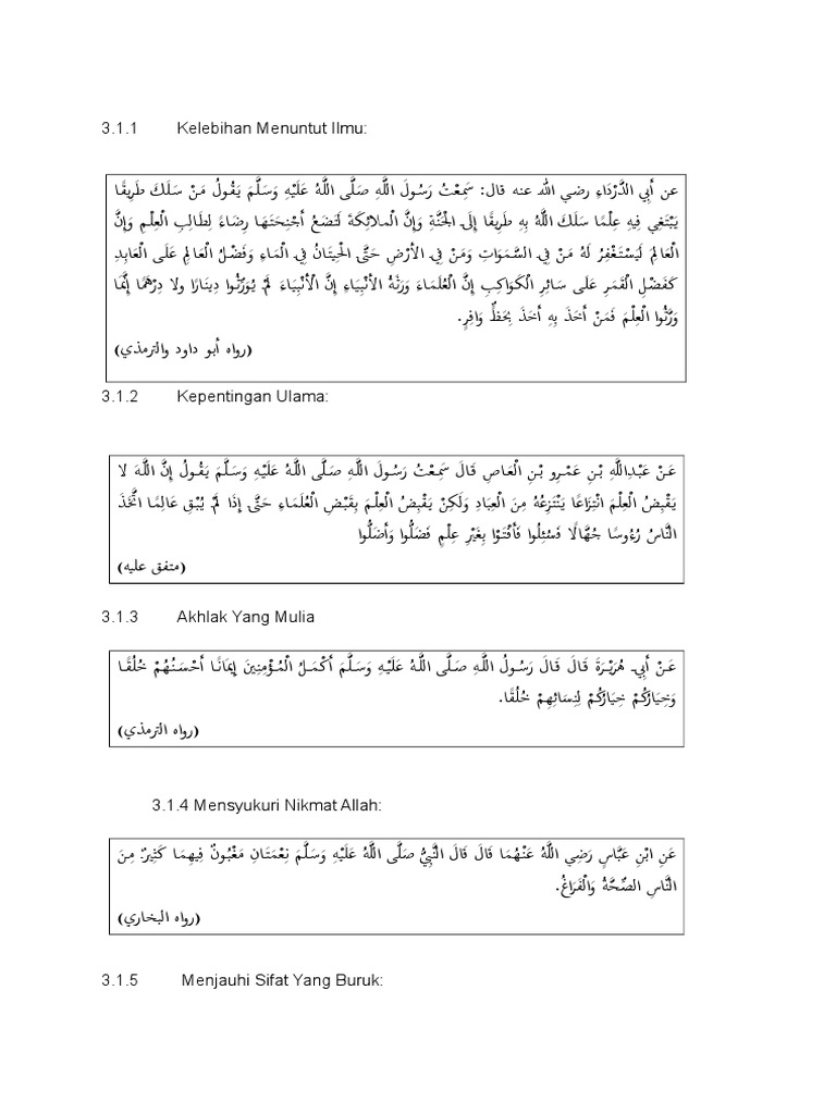 5227 k1 t4 Dan t5 Teks Hadis | PDF