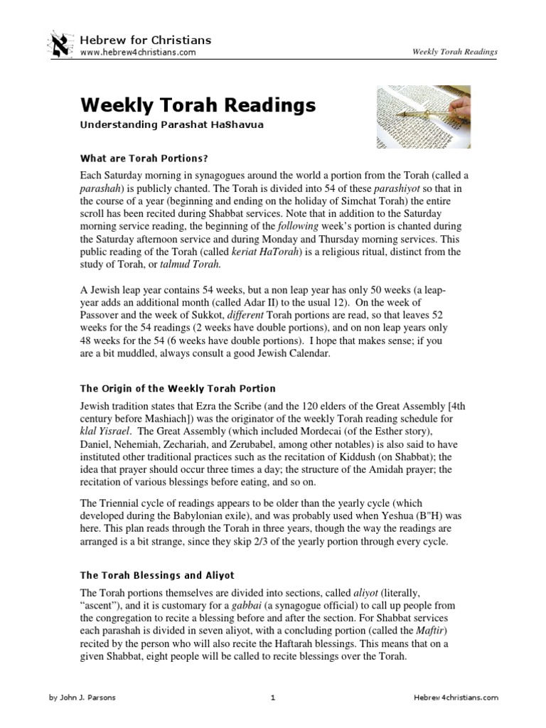 Weekly Torah Reading | PDF | Torah Reading | Sukkot