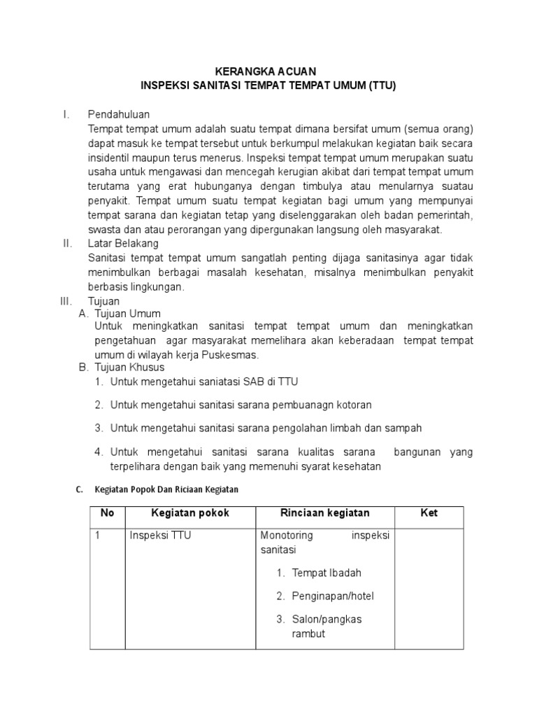 Contoh Kerangka Acuan | PDF