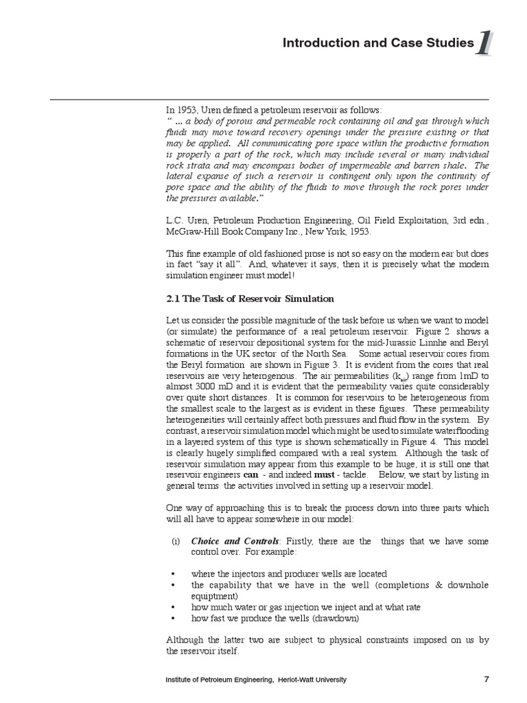 Introduction and Case Studies: 2.1 The Task of Reservoir Simulation | PDF | Petroleum Reservoir ...