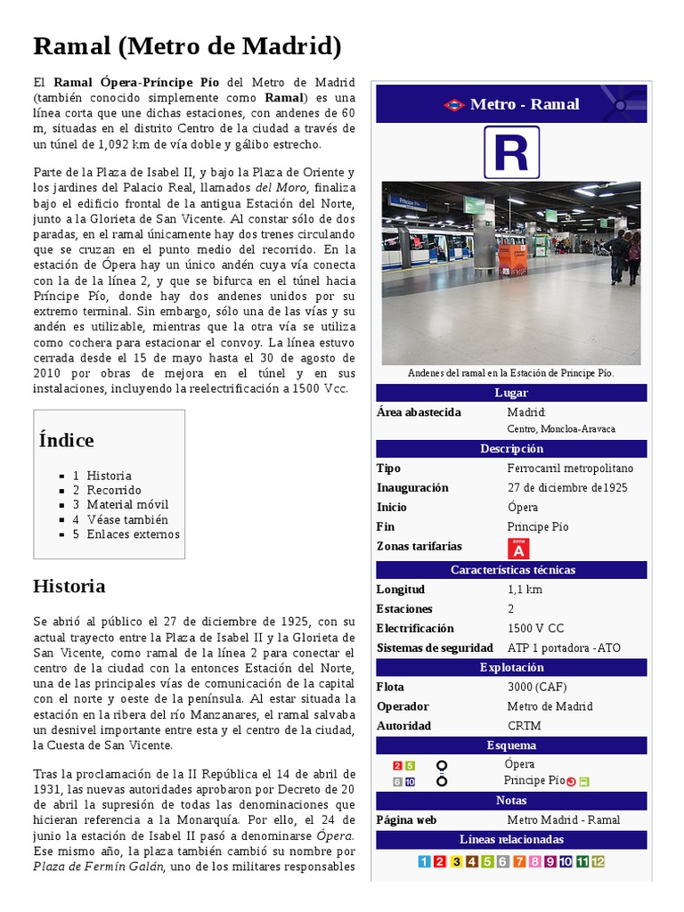 Ramal (Metro de Madrid) | PDF | Madrid | Transporte ferroviario de ...