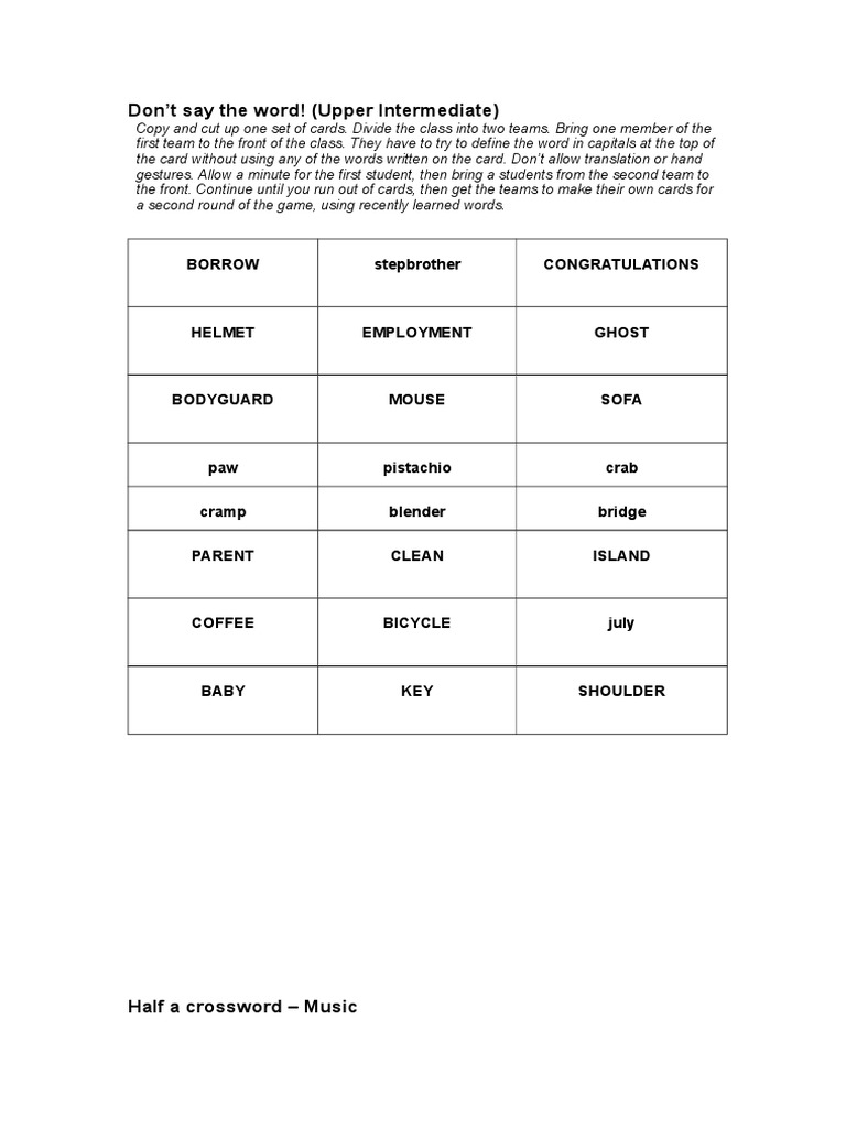 Don't Say The Word! (Upper Intermediate) : Borrow Stepbrother ...