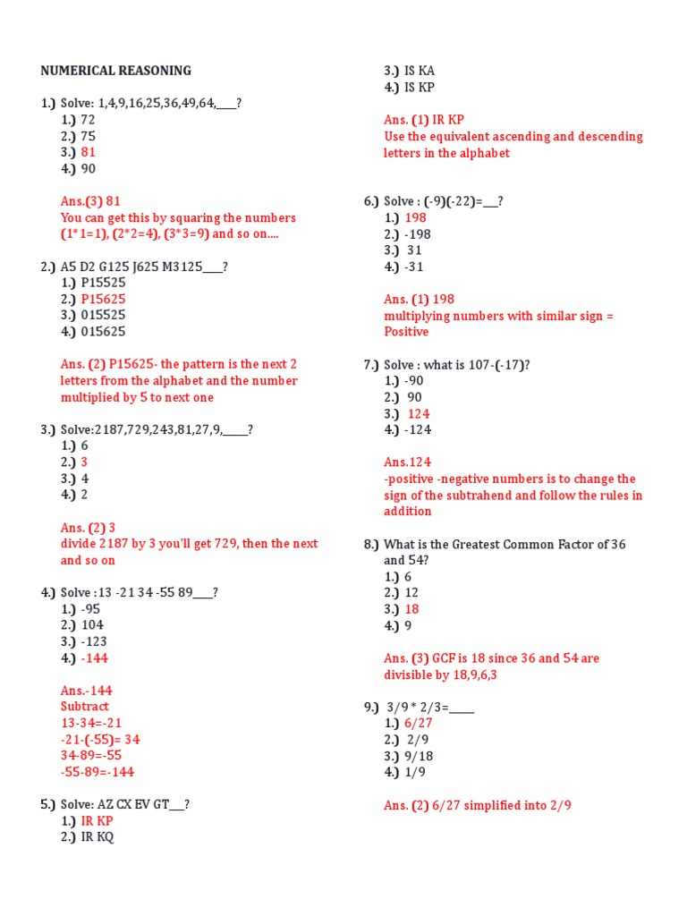 Numerical Reasoning | Fraction (Mathematics) | Kilowatt Hour